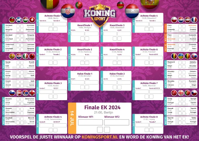 EK Speelschema 2024 - Download nu Gratis! - Koning Sport